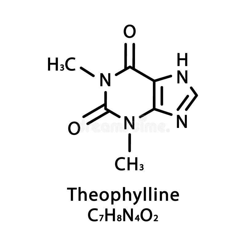 Theophylline Molecular Structure. Theophylline Skeletal Chemical ...