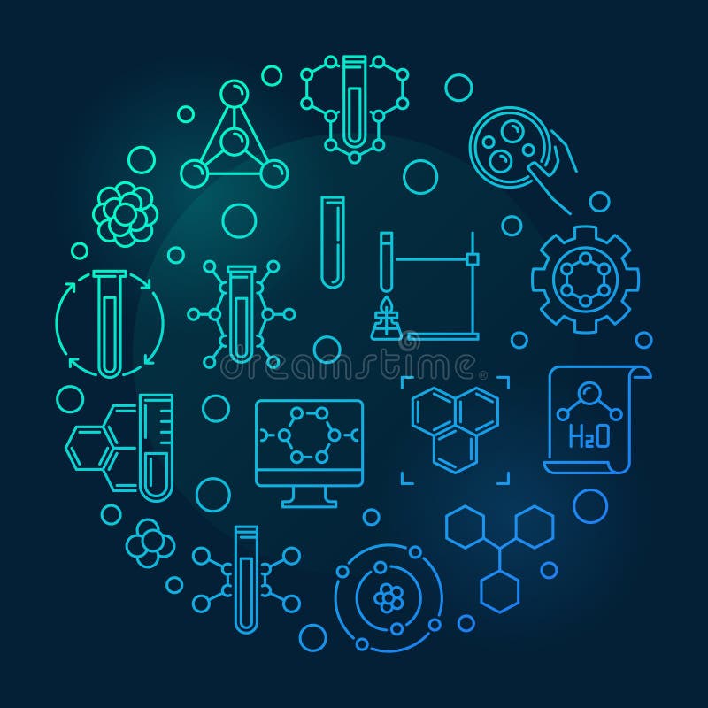 Chemistry Round Colorful Illustration Stock Vector - Illustration of ...