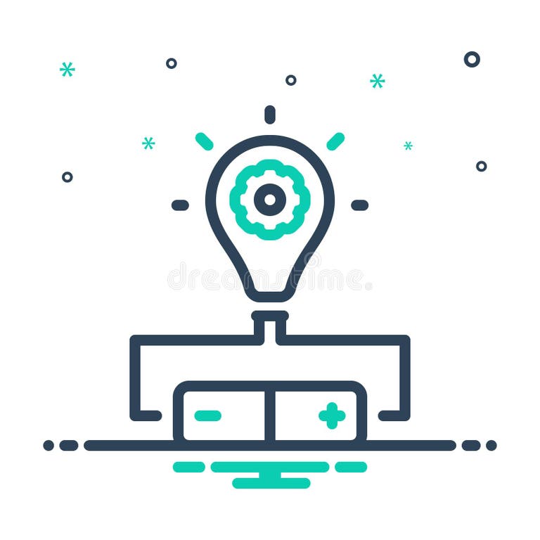 Mix Icon for Theoretical, Physics and Bulb Stock Vector - Illustration ...