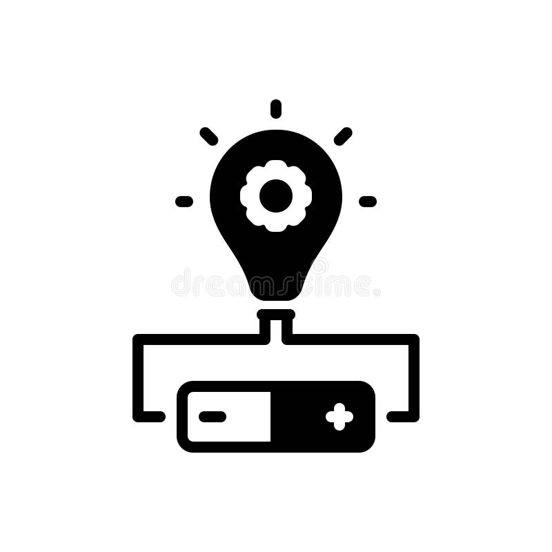 Black Solid Icon for Theoretical, Physics and Bulb Stock Vector ...