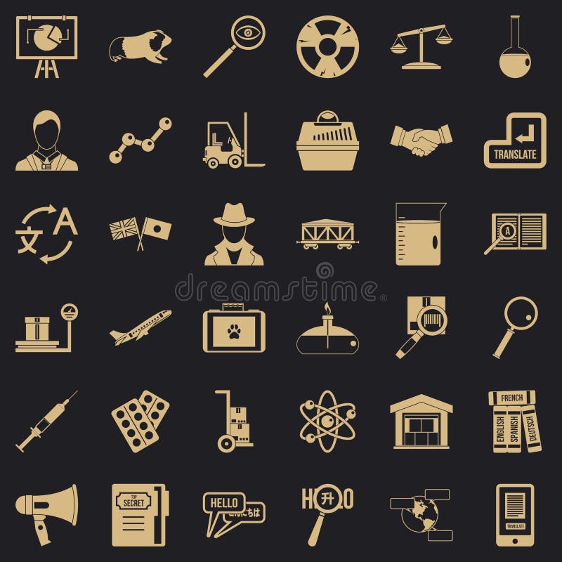 Theoretical Icons Set, Simple Style Stock Vector - Illustration of ...