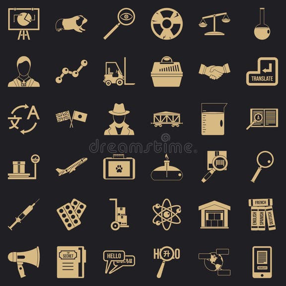 Theoretical Icons Set, Simple Style Stock Vector - Illustration of ...