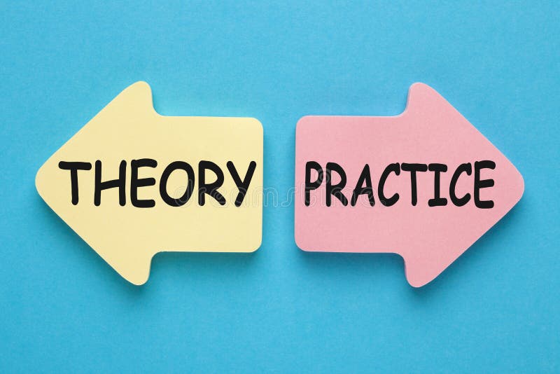 Theorie Versus Praktijkconcept Stock Foto - Image of raad, blauw: 120943310