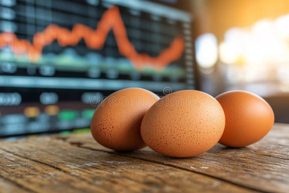 The Theory of Egg Pricing, Represented by Eggs Set Against a Blurry ...