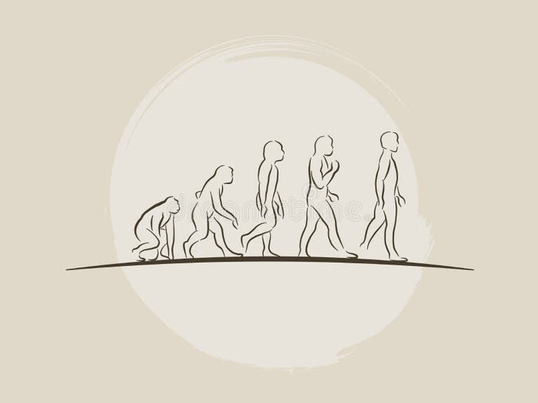 Sketch Human Evolution Stock Illustrations – 844 Sketch Human Evolution ...