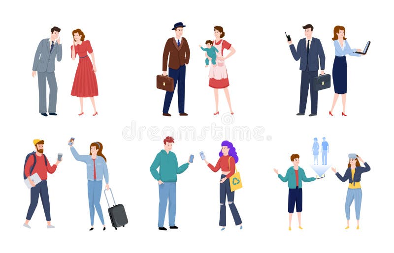 Different Generations Isometric Infographics Stock Vector ...