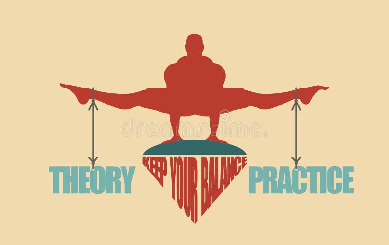 Theory and Practice Balance. Concept of the Scales Stock Vector ...