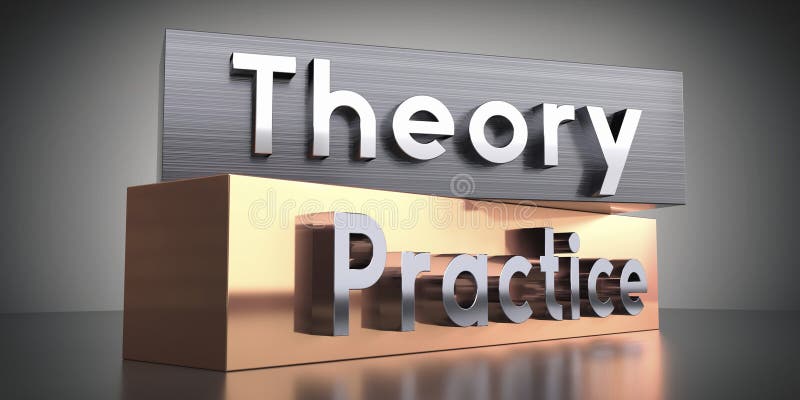 Theory, Practice - Words on Metal Blocks Stock Illustration ...