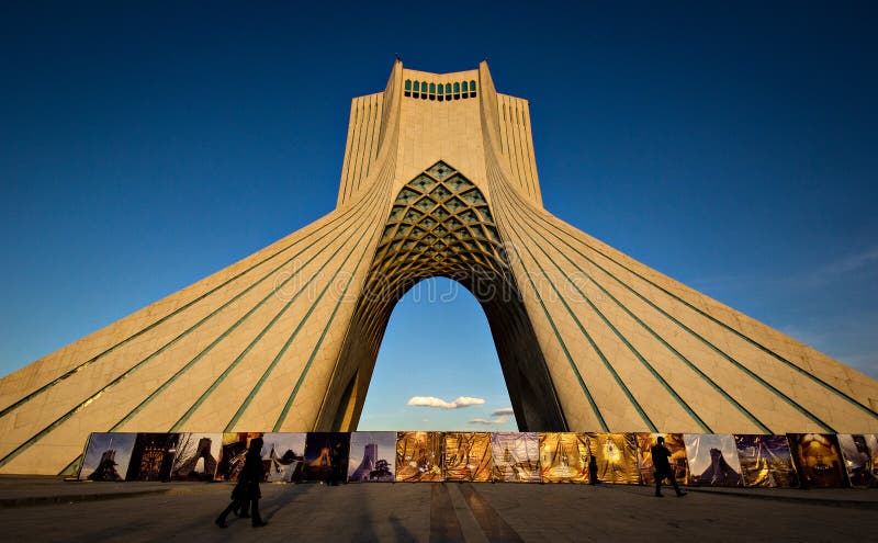 Azadi Monument and Milad Tower Stock Image - Image of monument, capital ...