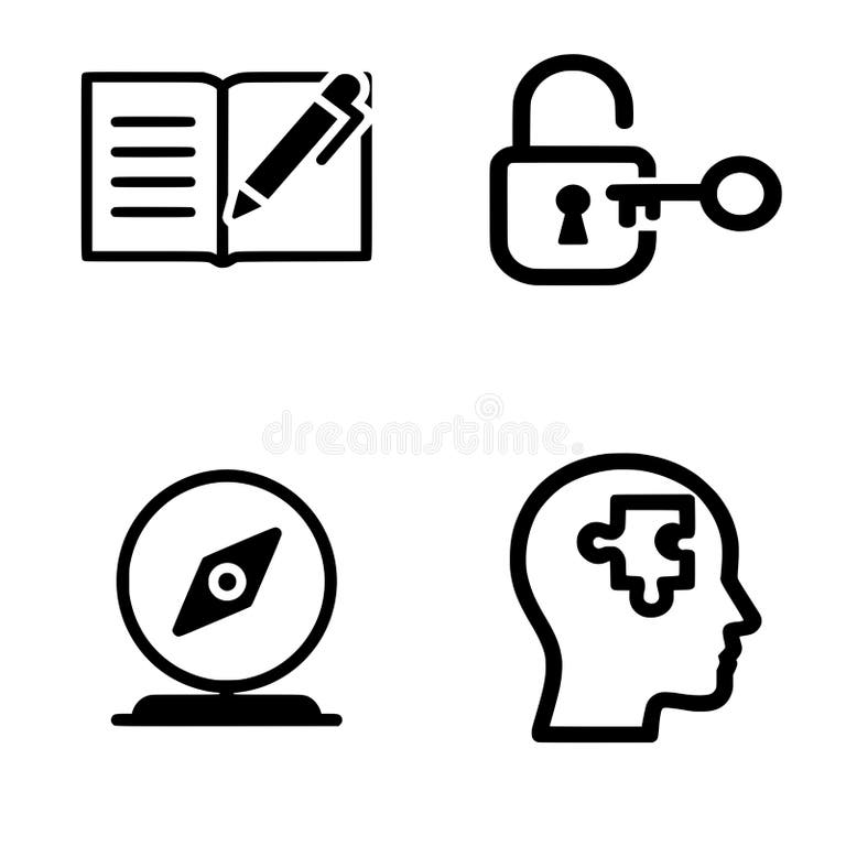 Therapeutic Tools & Growth Metaphors Vector Icon Set Stock Photo ...