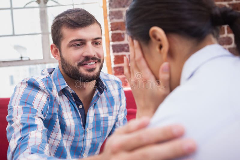 Therapist Advising His Crying Patient Stock Image - Image of ...
