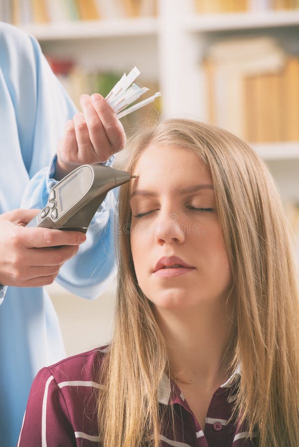 Therapist Finding an Acupuncture Point Stock Image - Image of health ...