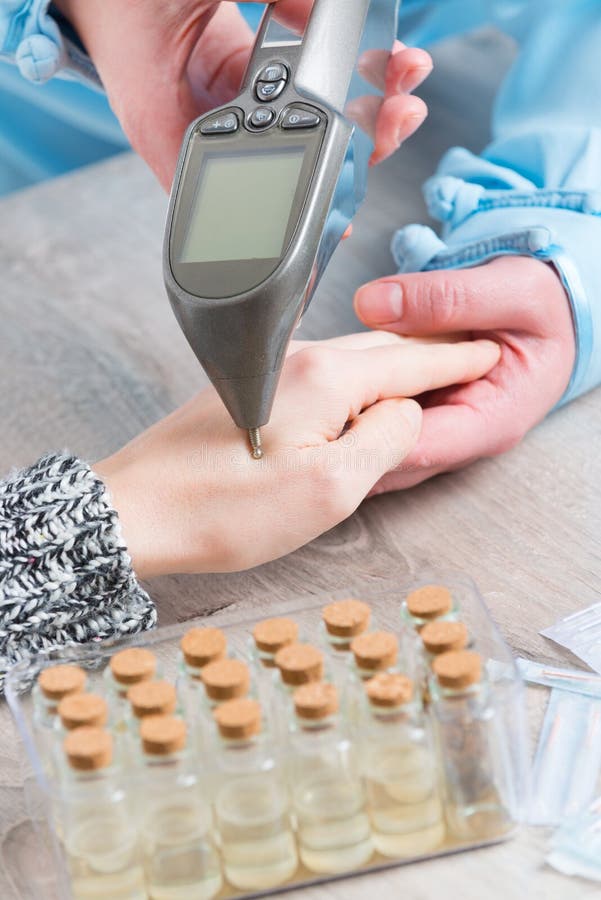 Therapist Finding an Acupuncture Point Stock Image - Image of natural ...