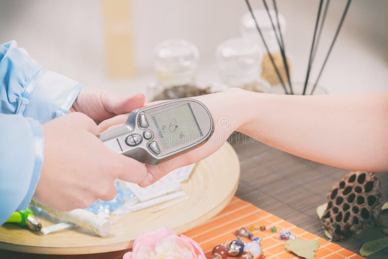 Therapist Finding an Acupuncture Point Stock Photo - Image of ...