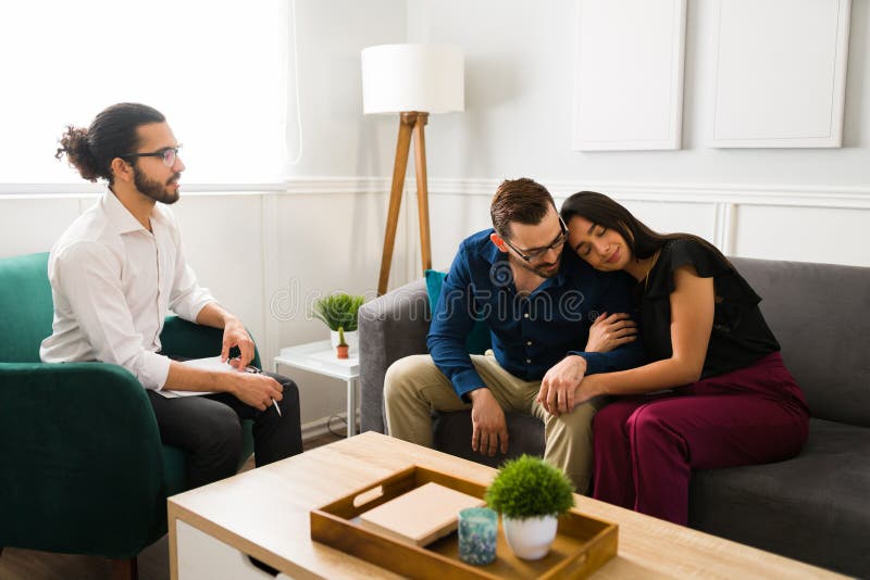 Therapist Helping a Married Couple with Problems Stock Image - Image of ...