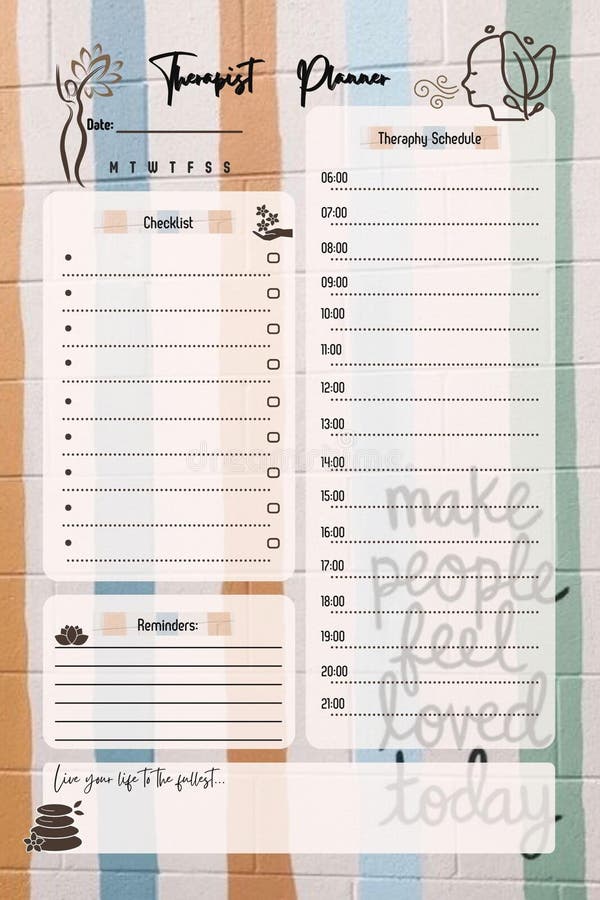 Monthly Planner Digital Printable Blank Template Insert Stock Photo ...