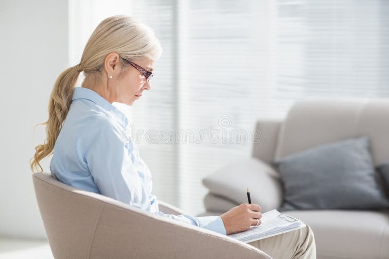 Therapist Making Notes of Patient Stock Image - Image of problems ...