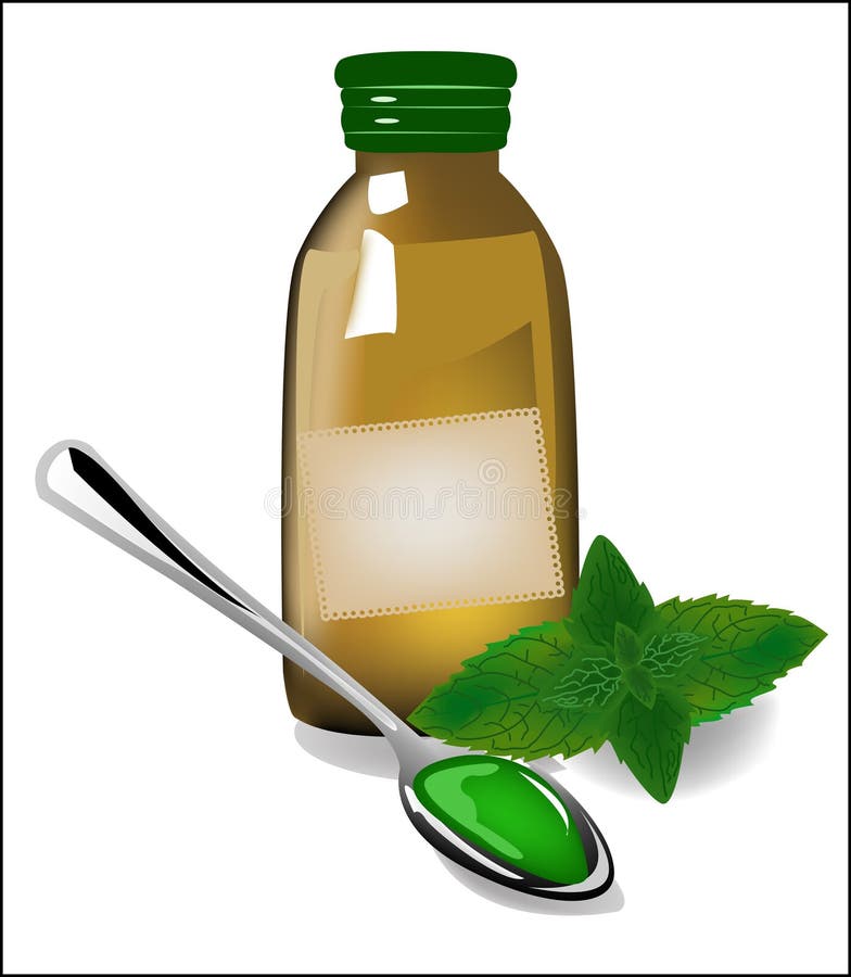 Therapy mint syrup stock vector. Illustration of cough - 47031390