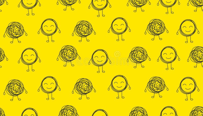 Therapy, Psychology Seamless Pattern with Doodle Characters Stock ...