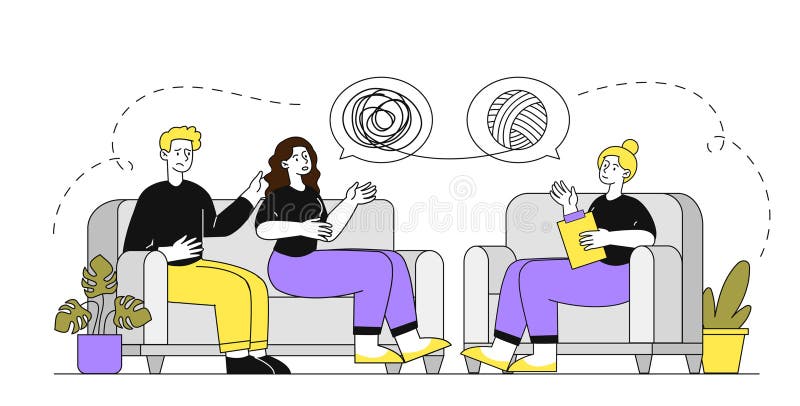 Therapy Session Discussion. Vector Illustration Stock Vector ...