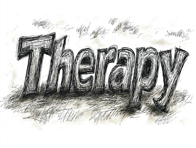 Therapy Text Handwritten Typography. Stock Image - Image of space ...