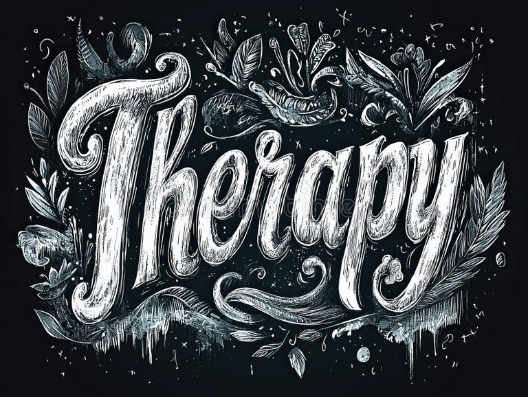 Therapy Text Handwritten Typography. Stock Image - Image of text ...