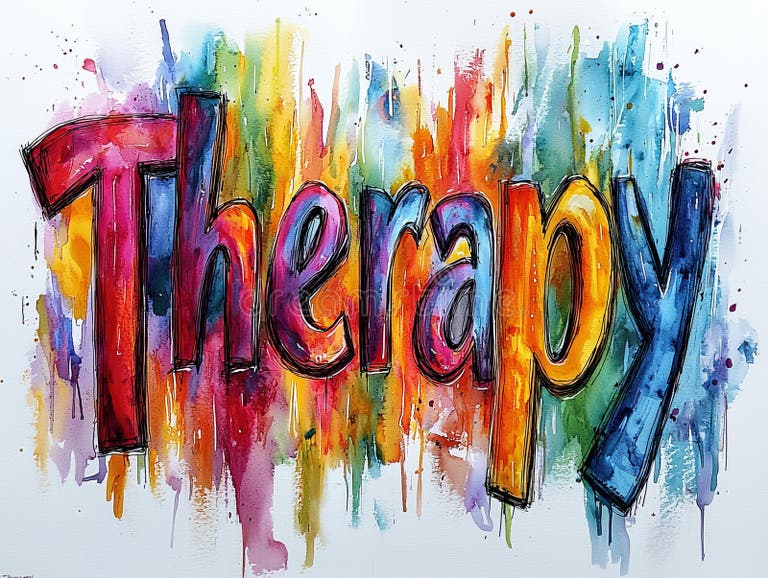 Therapy Text Handwritten Typography. Stock Photo - Image of copy ...