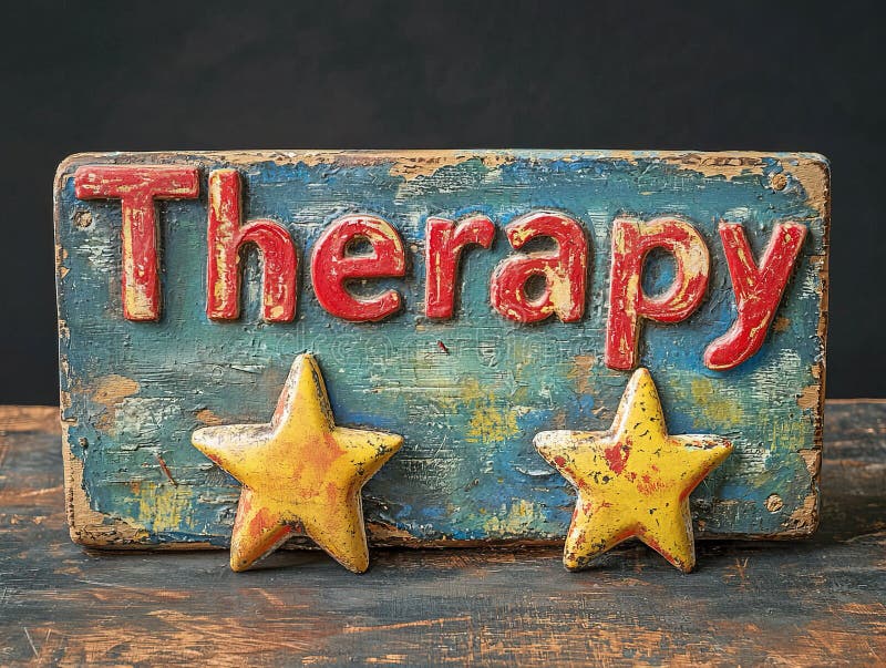 Therapy Text Written on a Blackboard. Stock Photo - Image of blue ...