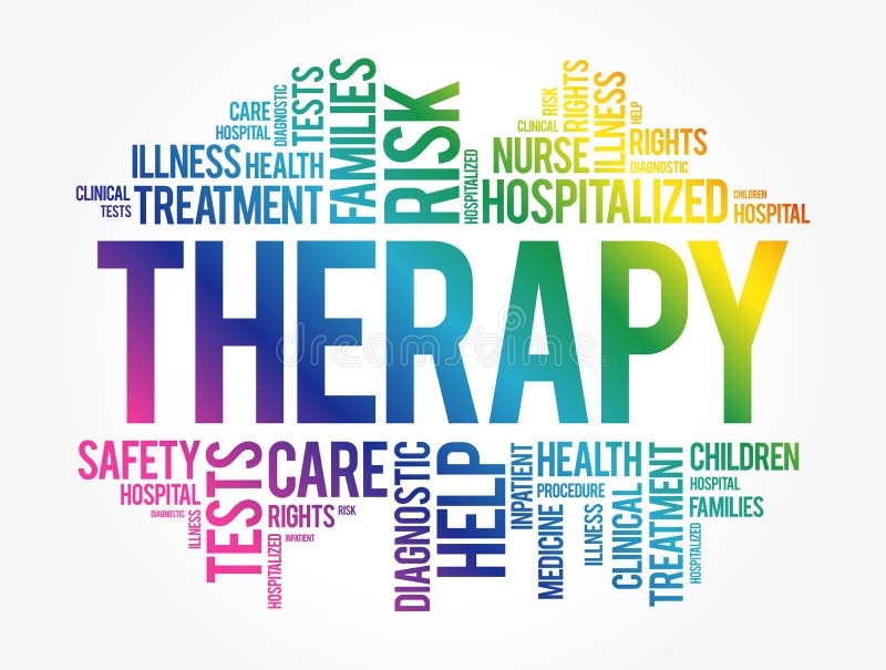 Therapy word cloud collage stock photo. Image of medicine - 197783786