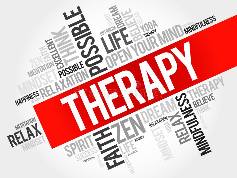 Therapy word cloud stock illustration. Illustration of patient - 205330593
