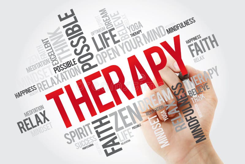 Therapy Word Cloud with Marker, Concept Background Stock Image - Image ...
