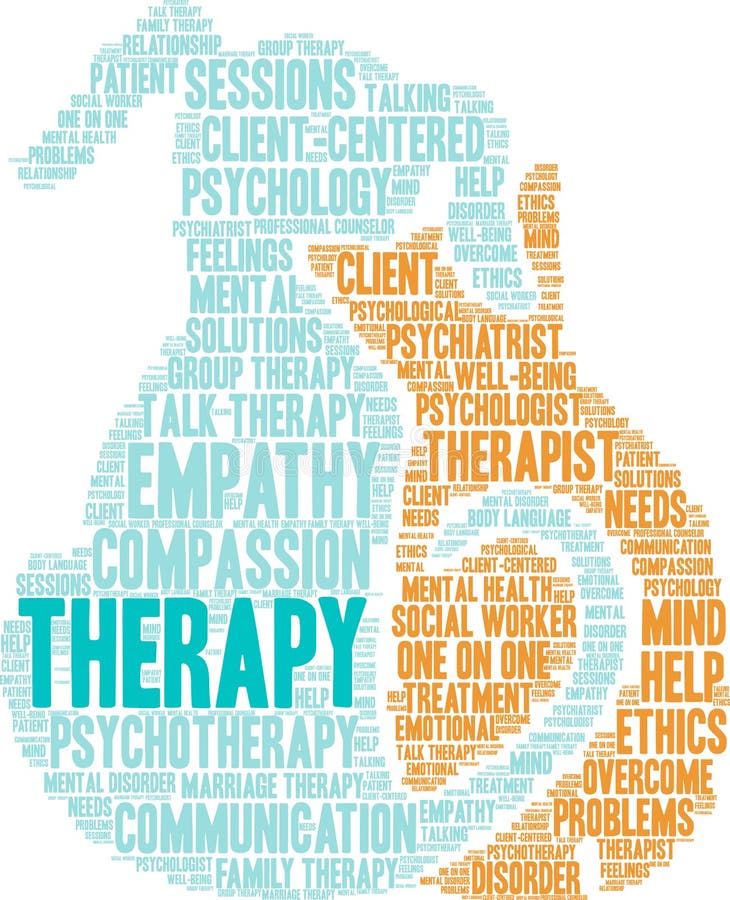 Therapy Word Cloud stock vector. Illustration of mental - 108110939
