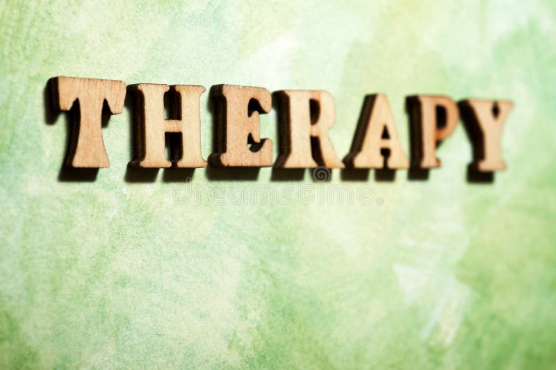 Therapy word in wood type stock image. Image of text - 36140829
