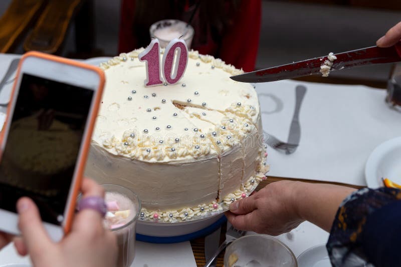 There is a Birthday Cake on the Table. Stock Photo - Image of tasty ...