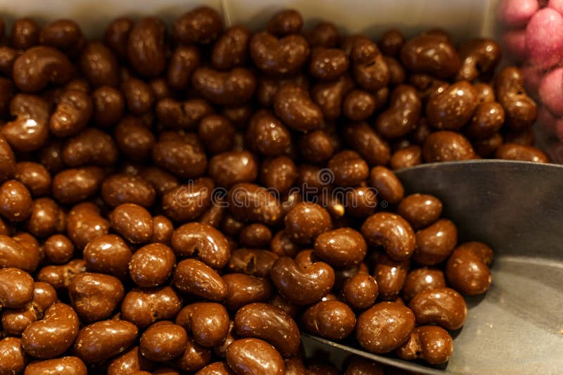 There are Candies on the Counter - Chocolate Covered Peanuts and a ...