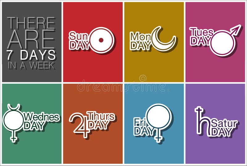 There are 7days in a week. stock vector. Illustration of data - 60678666