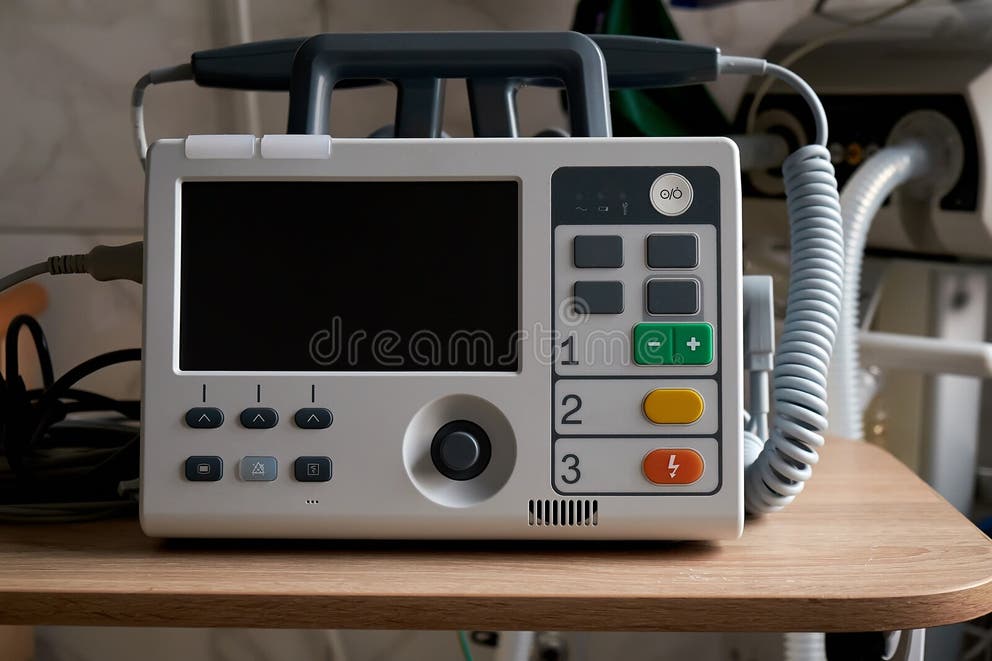 There is a Defibrillator on the Table. Stock Photo - Image of cardiac ...