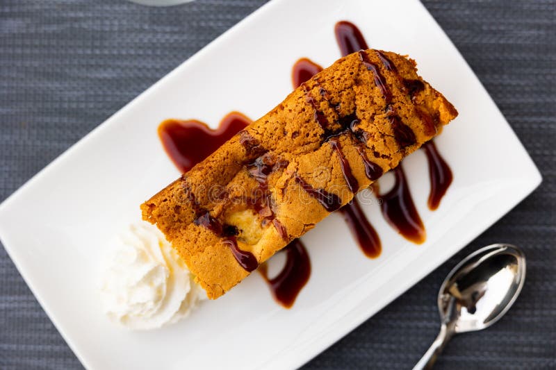 Rectangular Piece of Lush Apple Pie with Delicate Crispy Crust and ...