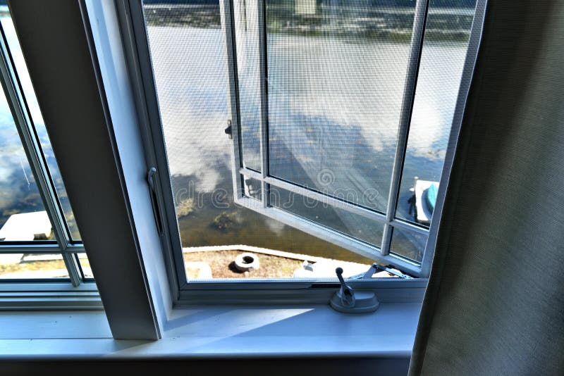 Lakefront House Windows Shape and Size Design Stock Image - Image of ...