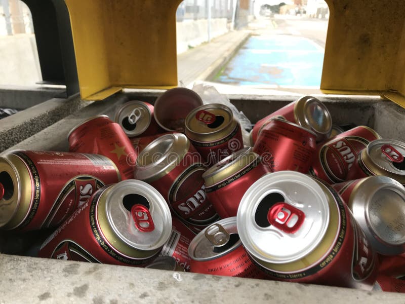There are the Empty Beer Cans Editorial Photography - Image of island ...