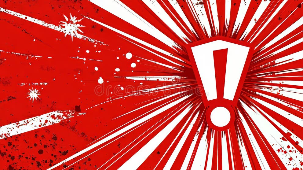 There is an Exclamation Mark in Red on a Modern Illustration Banner ...