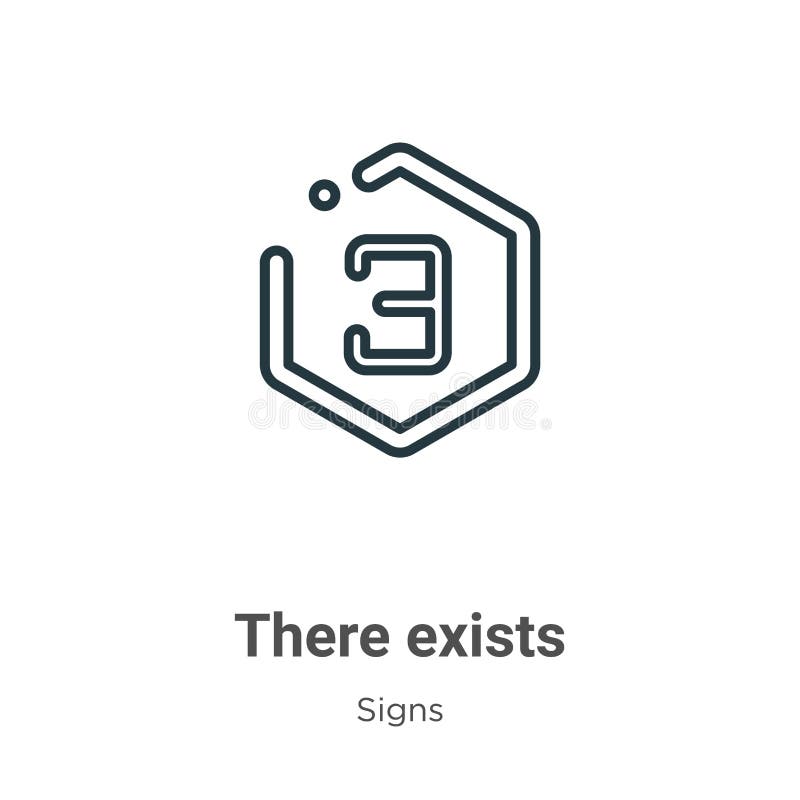 Outline There Exists Vector Icon. Isolated Black Simple Line Element ...