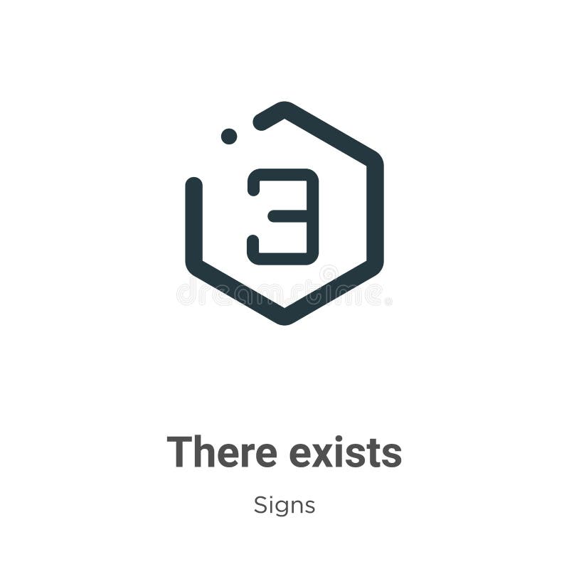 There Exists Symbol Outline Vector Icon. Thin Line Black There Exists ...