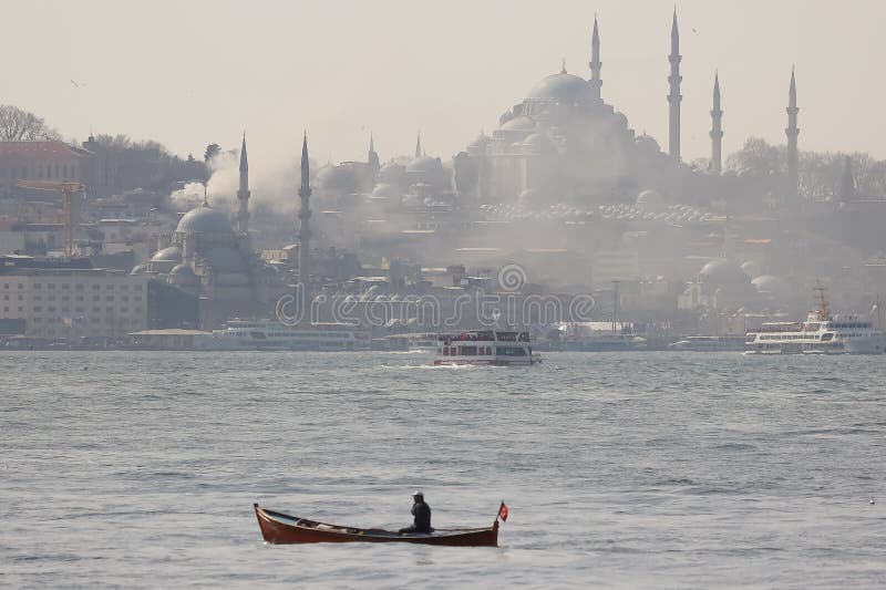 11-03-2024 Istanbul-Turkiye: There is a Fire in Eminonu Stock Image ...
