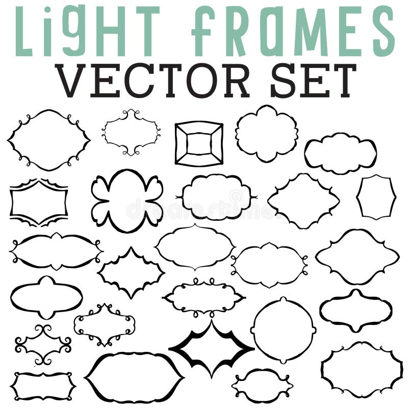 Light Frames Vector Set with Picture Frames of All Kinds Stock Vector ...