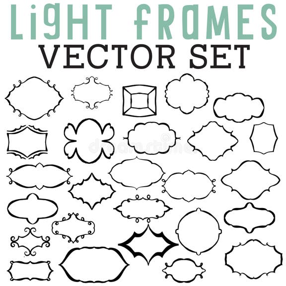 Light Frames Vector Set with Picture Frames of All Kinds Stock Vector ...