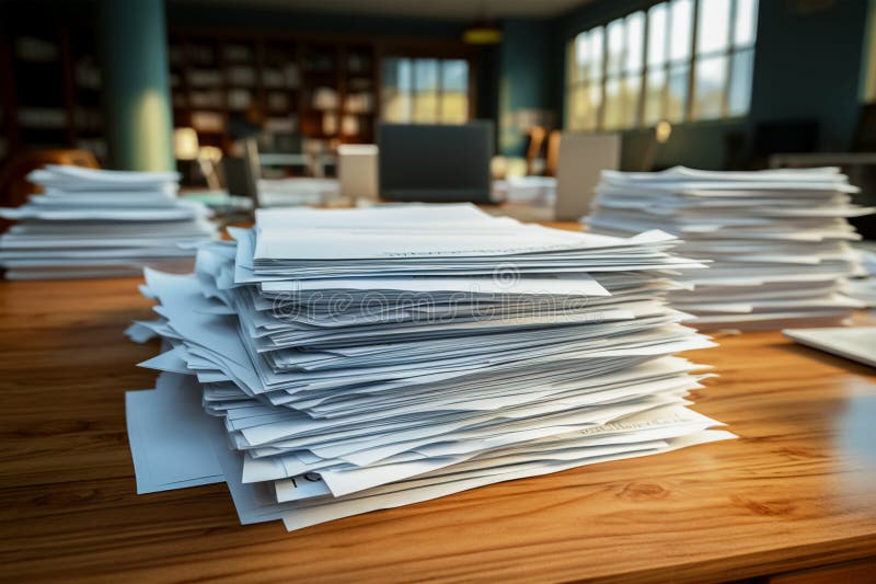 There is a Huge Pile of Office Documents, Papers and Folders on the ...
