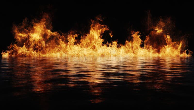 There is an Immense Amount of Fire Emanating from the Ground Stock ...