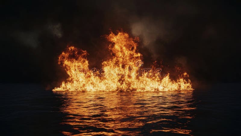 There is an Immense Amount of Fire Emanating from the Ground Stock ...