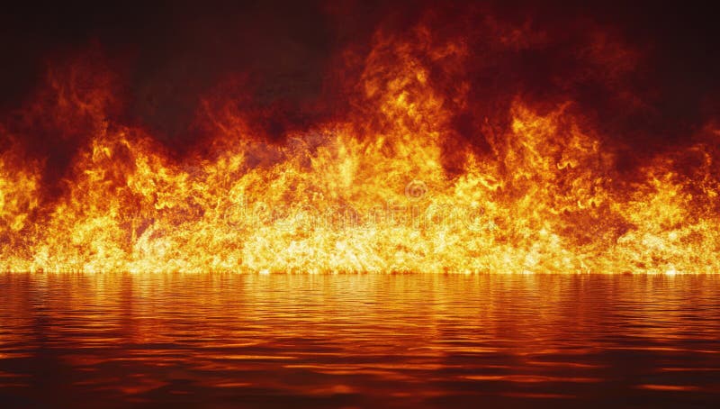 There is an Immense Amount of Fire Emanating from the Ground Stock ...